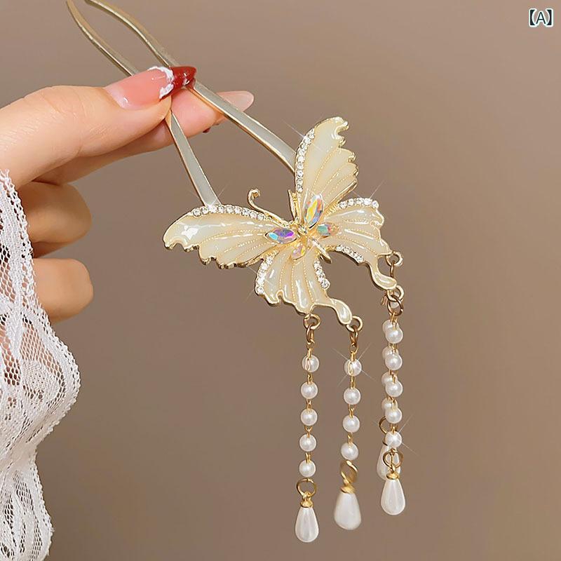 ・素材: 金属・スタイル: 中国風・デザイン: リボン・製法: 手作り・おすすめのシーン: 結婚祝い、誕生日、旅行記念・流行: 古風・カテゴリ: ヘアアクセサリー