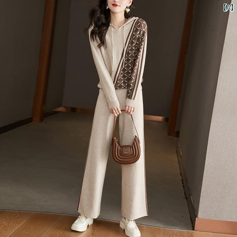 ・柄: 配色切り替え・パンツ丈: ロング・加工: 高温定型・主な素材: ポリエステル50%〜70%・カラー展開: キャメル、グリーン、レッド、ブルー、パープル・サイズ展開: M、L、XL、XXL・スタイル: 通勤スタイル・セット内容: パン...