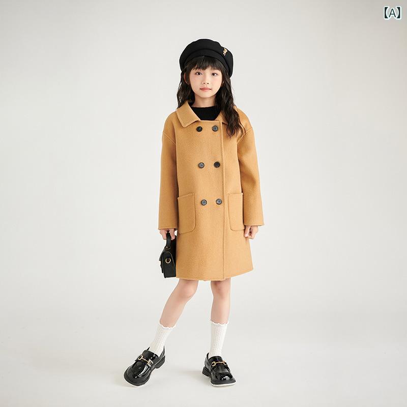 ・カテゴリ: 子供用コート、ジャケット、アウター・性別: ユニセックス・対象年齢: 8歳以上・ネックライン: 襟付き・スタイル: 韓国風・柄: 無地・厚み: 厚手・袖丈: 長袖・主な素材: ウール100%・開閉方法: ダブルボタン・デザイン...