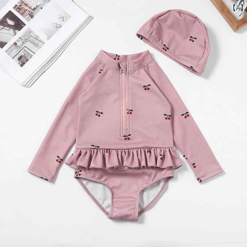 ・カテゴリ: 三角水着（スイムウェア）・対象年齢: 1-5歳・対象性別: 女の子・柄: 小花柄、チェリー、ピーチ・表地素材: ポリエステル 95%・裏地素材: ポリエステル 95%・生地重量: 約200g・着用シーン: スイミング、水遊び・...