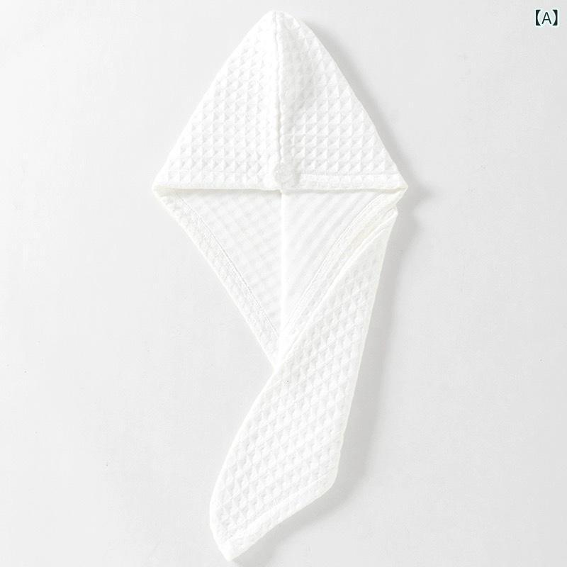 ・主な素材: 綿100%・カラー展開: ホワイト、ピンク、グリーン、ダークグレー・サイズ: 約67cm×25cm・カテゴリ: ドライヘアキャップ