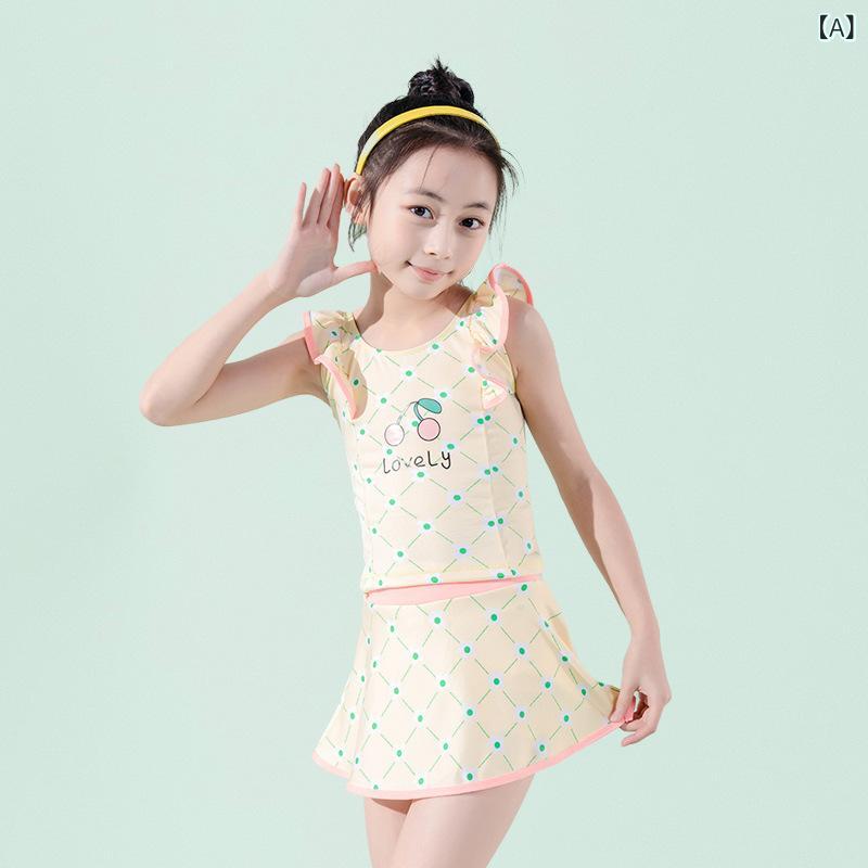 ・対象年齢: 5-8歳・性別: 女・スタイル: 日系・素材: アセテート繊維（アセテート）・重量: 約100g・着用シーン: 游泳、水遊び・カラー展開: イエロー、ブルー・サイズ展開: 適合年齢4-8歳（体重15-25kg）・デザイン: 三...