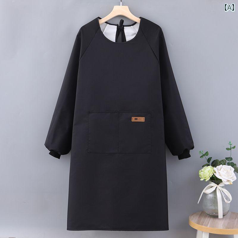 ・カテゴリ: エプロン・タイプ: 袖付きエプロン・機能: 防水・素材: ポリエステル・サイズ展開: フリーサイズ・スタイル: 爽やか・柄: 無地・カラー展開: 黒、緑、赤、白、黒+緑、緑+赤、黒+赤、黒+白、緑+白