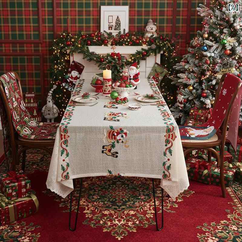 ・カテゴリ: テーブルクロス・素材: ポリエステル・形状: 長方形・柄: クリスマス老人トナカイ、クリスマス靴刺繍、クリスマスキャンドルベル、クリスマスベル、クリスマスフラワー、クリスマス三色草、クリスマスチューリップ、クリスマス老人、クリ...