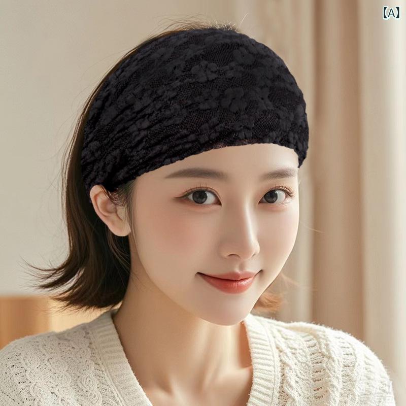 ・カテゴリ: ヘッドバンド・スタイル: 韓国・カラー展開: ブラック、ピンク、パープル・流行要素: プリーツ、メッシュ、デイジー