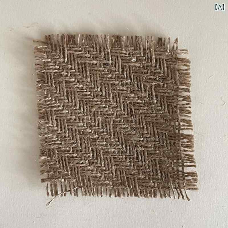 ・素材: 黄麻・柄: 無地・柄展開: 魚骨紋麻布、斜紋麻布、小格麻布、経緯紋麻布、波浪紋麻布・形状: 方形・スタイル: 和風・サイズ: 約10×10cm
