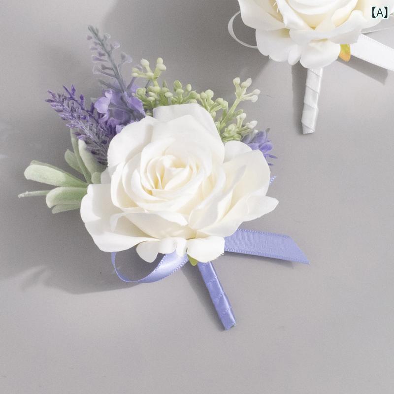・主な素材: 花・スタイル: 欧風・使用シーン: 結婚式・カラー展開: 紫、白色・製法: