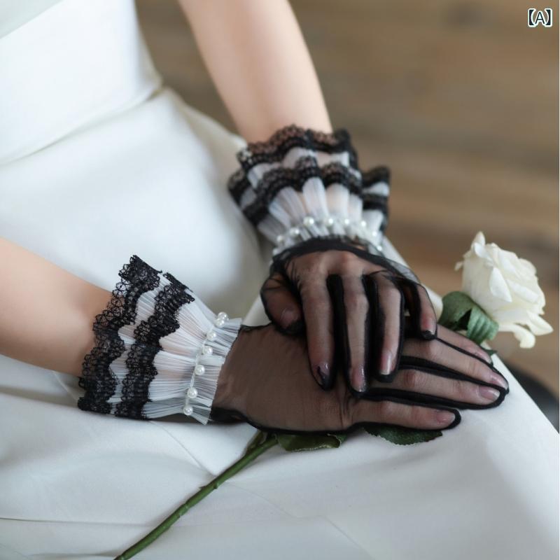 ・対象: 女性・機能: 装飾・カラー: ブラック・主な素材: 網紗・スタイル: 短め分指・: