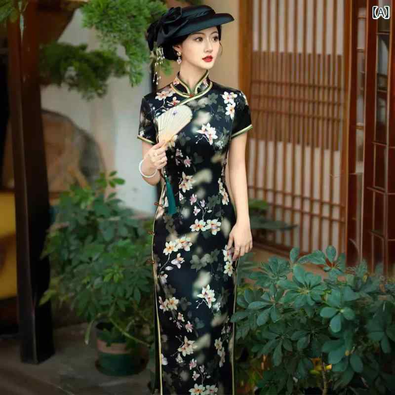 ・主な素材: 真・素材含有率: 90%-95%・スタイル: レトロ・旗袍長さ: ロング・襟型: 立領・袖丈: 三分袖・袖型: 通常袖・スリット: 低め・流行要素: 3D立体パターン・サイズ展開: M、L、XL、XXL、XXXL、XXXXL・...
