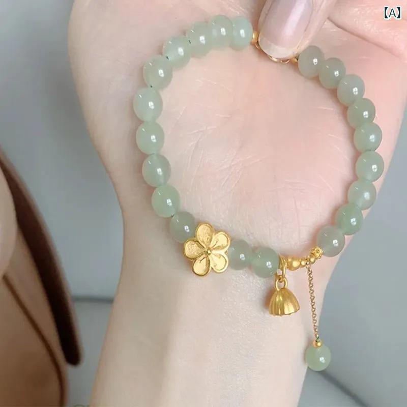 ・カテゴリ: ブレスレット・スタイル: 女性用・: 花モチーフ・加工: メッキ・機能: 抗疲労・カラー展開: 十里桃花（莲蓬）、十里桃花（福牌）