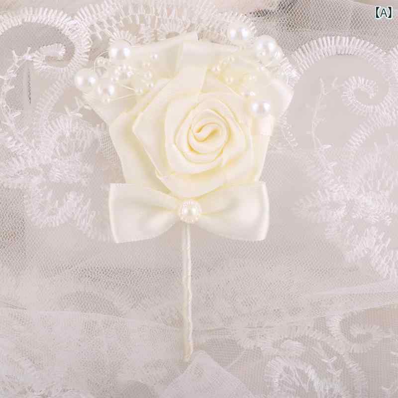 ・主な素材: 布・スタイル: 韓国・カラー展開: ミルク色・サイズ: 5cm×9cm, 6cm×5cm・使用シーン: 結婚式、式典、ビジネスパーティー、ステージ