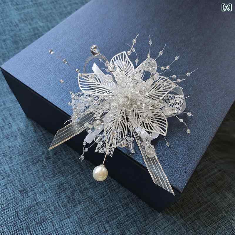 ・素材: 水晶・工芸: ・使用シーン: 結婚式・パーツ: 胸花、手首花・スタイル: 韓国・贈り物関係: 夫婦、長輩・適用祝日: バレンタインデー、婦人節