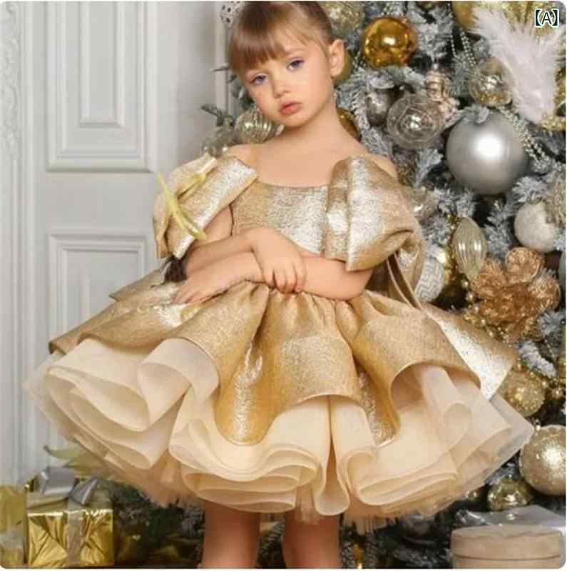・カテゴリ: 子供礼服・対象: 女の子・スタイル: 韓国・: レース、ボヘミアン、可愛い、ブリティッシュ、プリンセス、チュール、トレンド、ウェスタン・主な素材: レース・表地: ポリエステル40%・裏地: ポリエステル40%・カラー: ゴー...