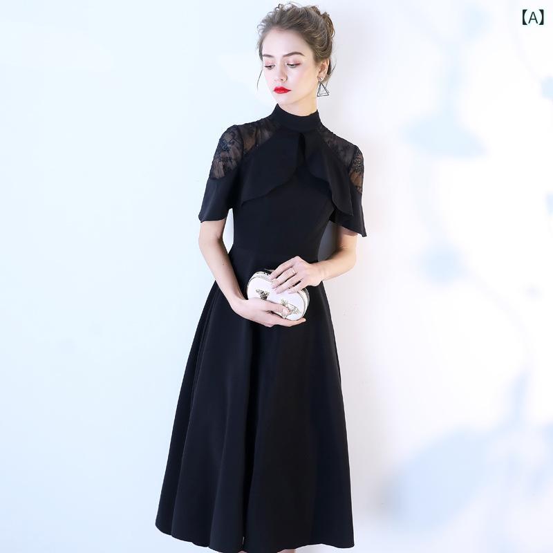 ・素材: ポリエステル・カラー展開: ブラック、ワインレッド・サイズ展開: XS、S、M、L、XL、XXL、XXXL・スカートシルエット: Aライン・ディテール: ジッパー・: ハイウエスト・袖丈: 3/4袖・丈: ロング・スタイル: エレ...
