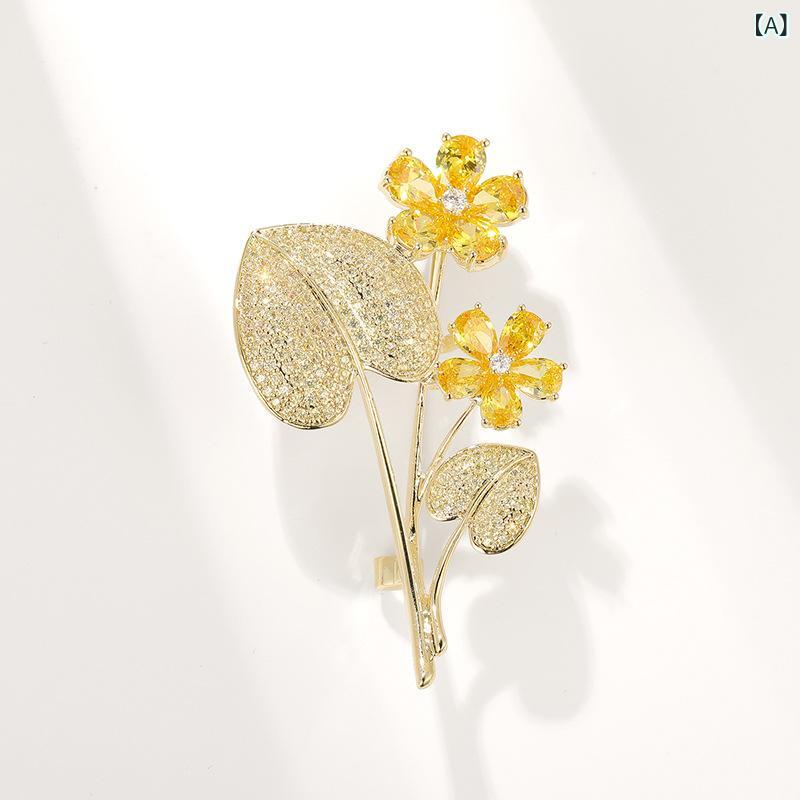 ・種類: 胸針・主な素材: 銅・: 花卉・仕上げ: メッキ・装飾要素: 花、フリル・用途: 装飾・スタイル: OL風・対象: 男女兼用・カラー: ゴールド