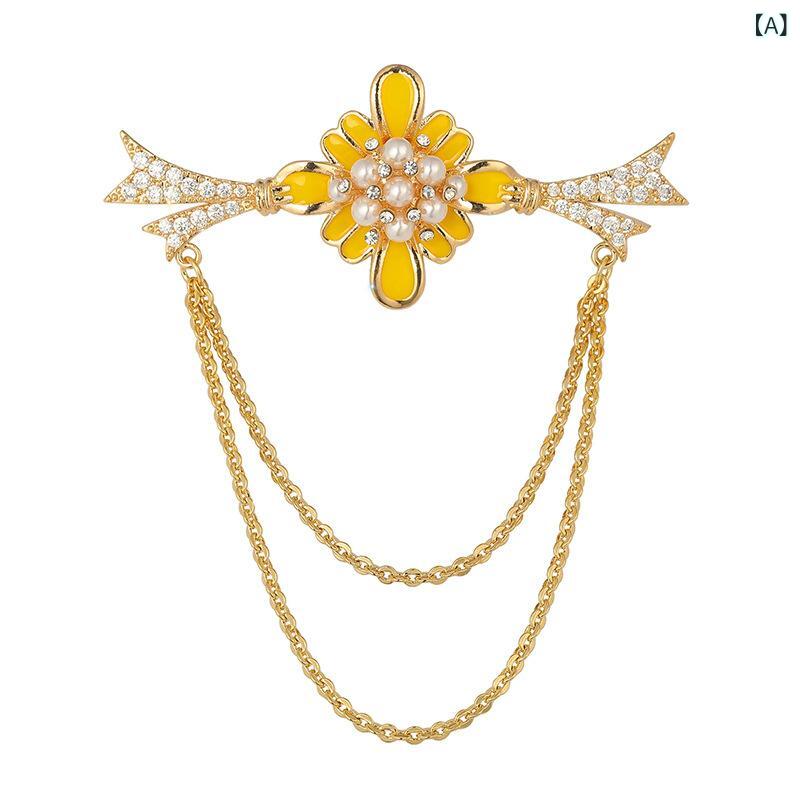 ・種類: 胸針・素材: 銅・スタイル: 女性用・: 花モチーフ・機能: 装飾・スタイル分類: 甘美・カラー: 金