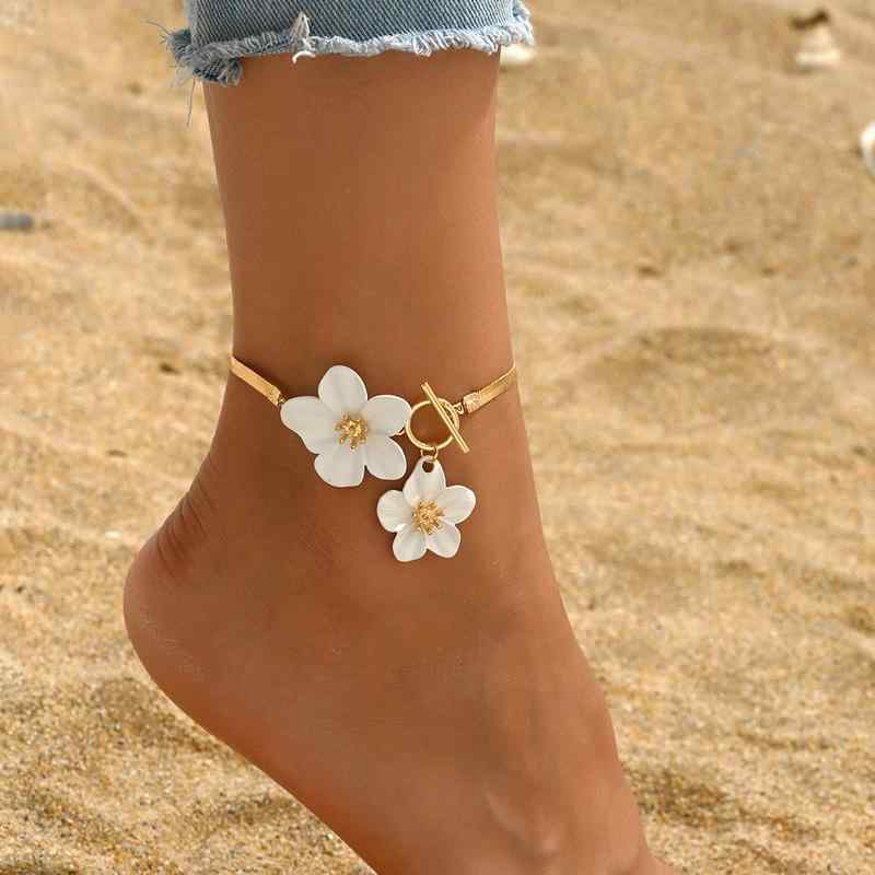 ・カテゴリ: 脚飾り・スタイル: エスニック・素材: 合金・性別: 女性・: 花モチーフ