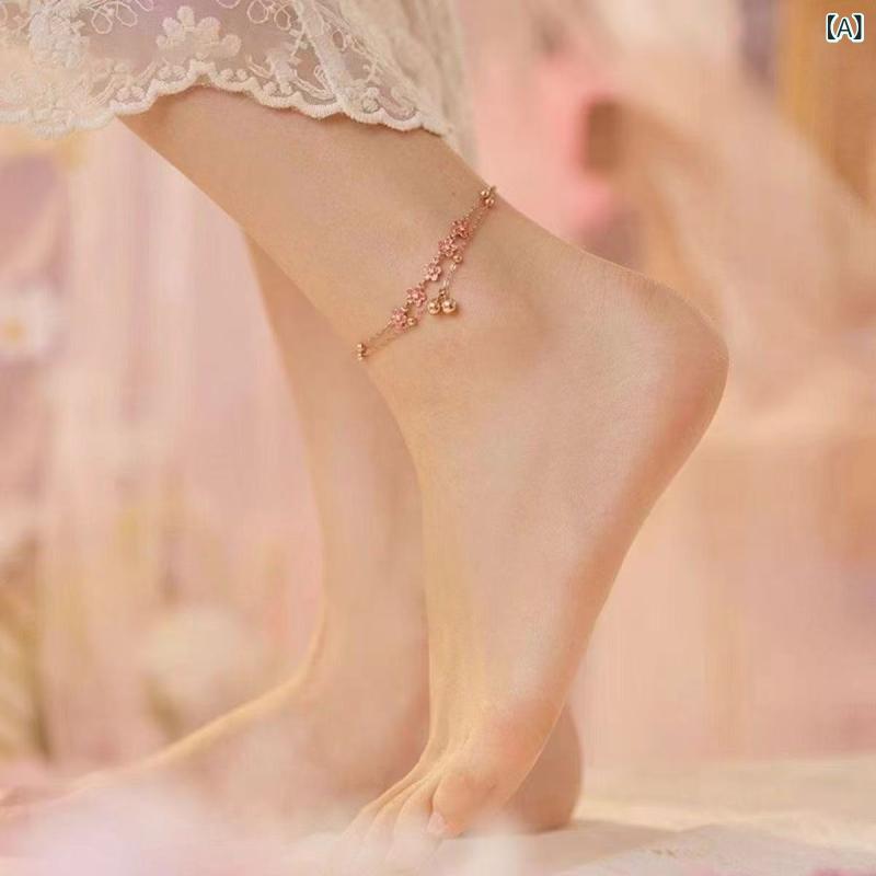 ・カテゴリ: アンクレット・スタイル: 女性用・: 花柄・カラー: ピンク