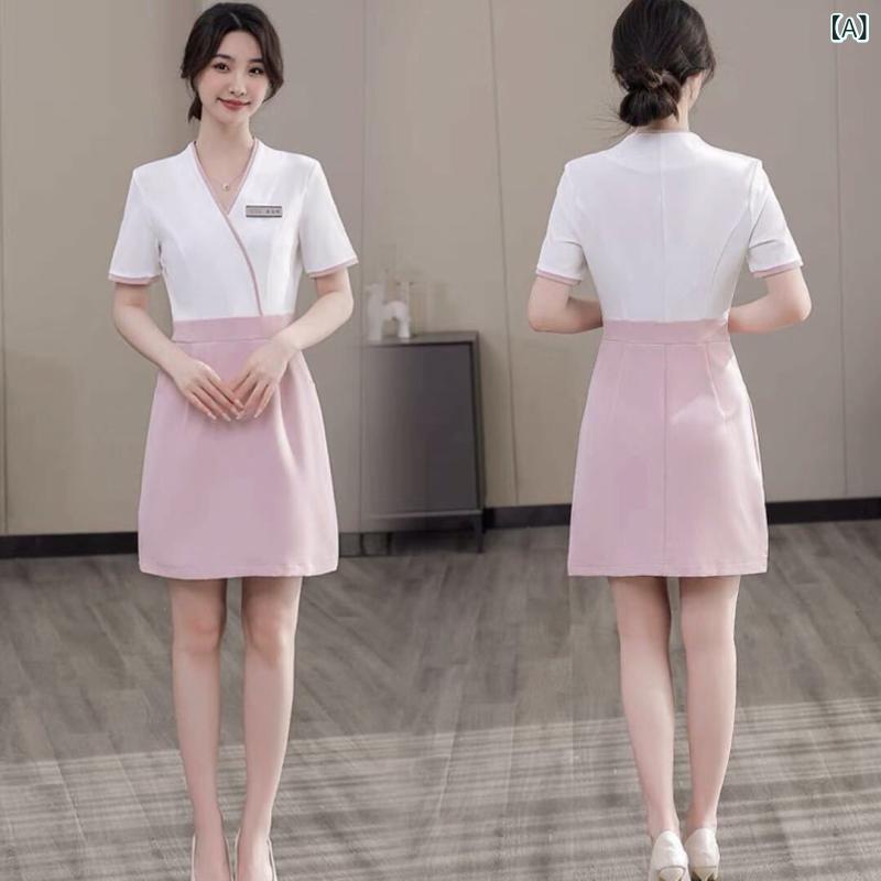 ・スタイル: 空姐服・性別: ユニセックス・機能: 放射線防止・パンツ丈: 五分丈・素材: シェニール・主な素材: ポリエステル、スパンデックス（スパンデックス30%以下）・カラー展開: 白+ピンク、白+黒、白+緑・サイズ展開: S、M、L...