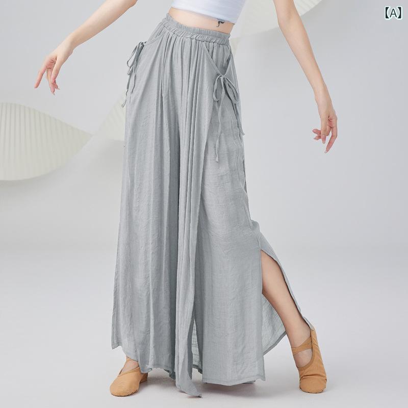 ・カテゴリ: ダンス服・柄: 無地・性別: 女性・主な素材: 亜麻30%・カラー展開: ライトグレー、紫グレー、ブラウン・サイズ展開: S、M、L、XL、XXL・対象年齢: 成人・スタイル: 現代舞・用途: ダンス、運動