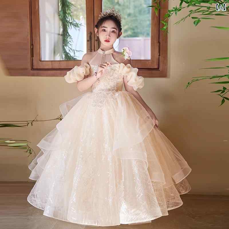 ・カテゴリ: 子供用礼服・対象性別: 女の子・スタイル: プリンセス・主な素材: ポリエステル70%・裏地素材: ポリエステル30%・カラー: シャンパン・サイズ展開: 100cm、110cm、120cm、130cm、140cm、150cm...