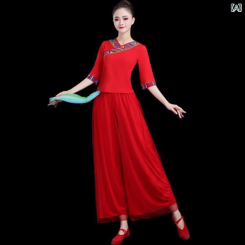 ・カテゴリ: ダンス服・対象: 女性・主な素材: 再生繊維・素材構成: ポリエステル90%・カラー展開: 赤、湖藍・サイズ展開: L、XL、XXL、XXXL、4XL、5XL、6XL、7XL、8XL、9XL・スタイル: 広場ダンス