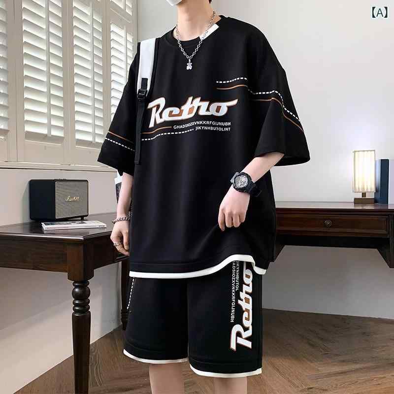 ・カテゴリ: メンズカジュアルセットアップ・スタイル: スポーツカジュアル・厚さ: 普通・トップススタイル: Tシャツ・トップス袖丈: 半袖・パンツ丈: 5分丈/ハーフパンツ・フード: なし・主な素材: ポリエステル・主な素材の割合: 95...