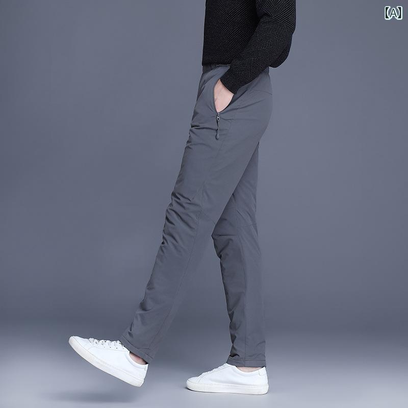 ・カテゴリ: ダウンパンツ・スタイル: レジャー・柄: 無地・厚み: 厚手・シルエット: ストレート・ウエスト位置: ミッドライズ・主素材: ポリエステル・裏地素材: ポリエステル・用途: 日常・着用: アウター・カラー展開: グレー、ブラ...