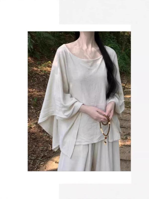 ・カテゴリ: シャツ・スタイル: レトロカジュアル・主な素材: ラミー30-50%、綿50-70%・柄: 無地・ネックライン: ラウンドネック・袖丈: 七分袖・袖型: スタンダード・版型: ルーズ・丈: ミドル・カラー展開: 麻本色・サイズ...