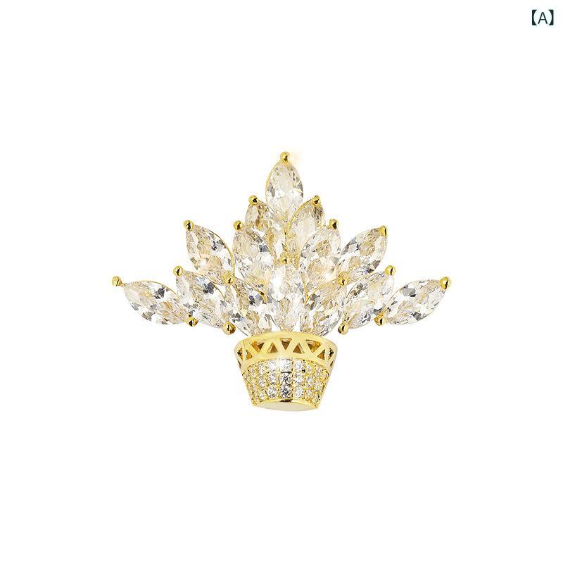 ・素材: 銅・種類: ブローチ・スタイル: 女性用・カラー: 金・柄: 花・機能: 装飾・スタイル分類: 甜美