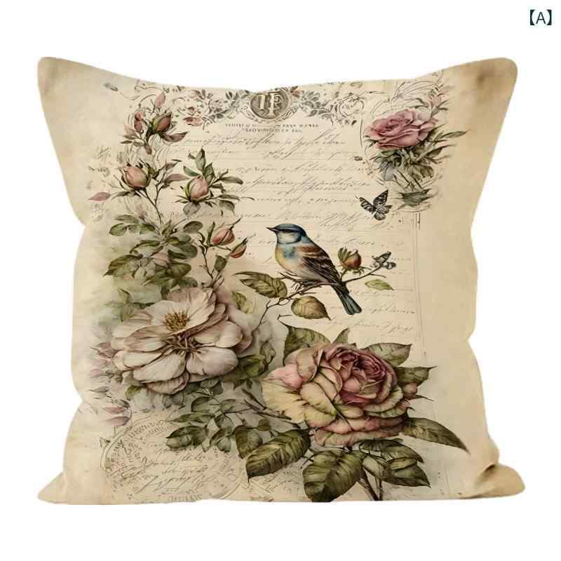 ・カテゴリ: 抱き枕カバー・主な素材: 亜麻・柄: 蝶花鳥・スタイル: モダンシンプル・カラー展開: 多色・サイズ展開: 30×50cm、40×40cm、45×45cm、50×50cm・使用空間: 寝室