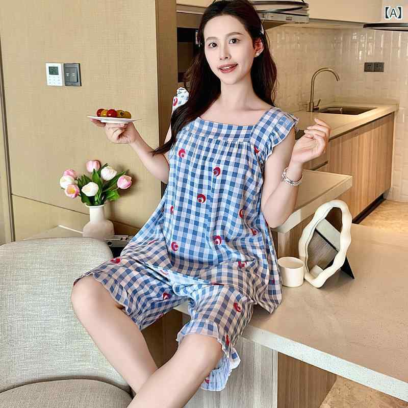 ・カテゴリ: パジャマ・スタイル: セット・主な素材: ビスコース・成分含量: ビスコース95-・厚み: 薄手・襟: ノーカラー・袖丈: ノースリーブ・パンツ丈: ショート・機能: 通気性、快適、外出可能・対象: 少女・サイズ展開: F（4...