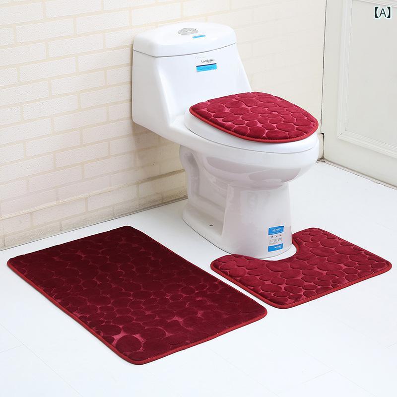 ・主な素材: ポリエステル繊維・形状: 方形マット、トイレ蓋マット、U型マット・カラー展開: ワインレッド、ダークブルー、グレー、ブラウン・サイズ: 50×40cm・使用場所: 浴室・スタイル: モダンシンプル