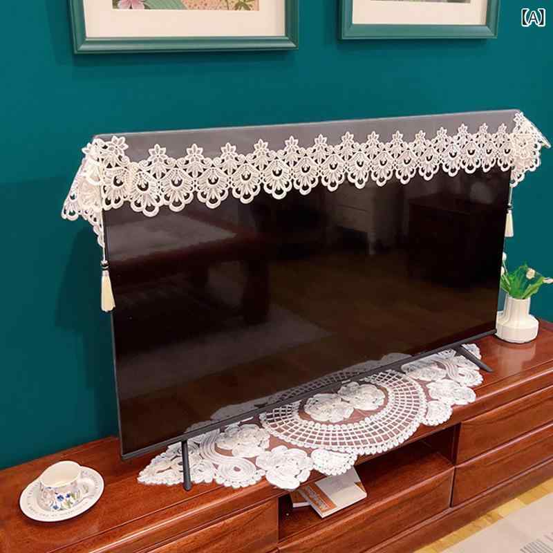 ・カテゴリ: テレビカバー・スタイル: モダンシンプル・主な素材: 布90%・カラー展開: 透明ガゼ米色（タッセル付き）、透明ガゼ白色（タッセル付き）、透明ガゼ灰色（タッセル付き）・サイズ展開: 40×120cm、40×140cm、40×1...