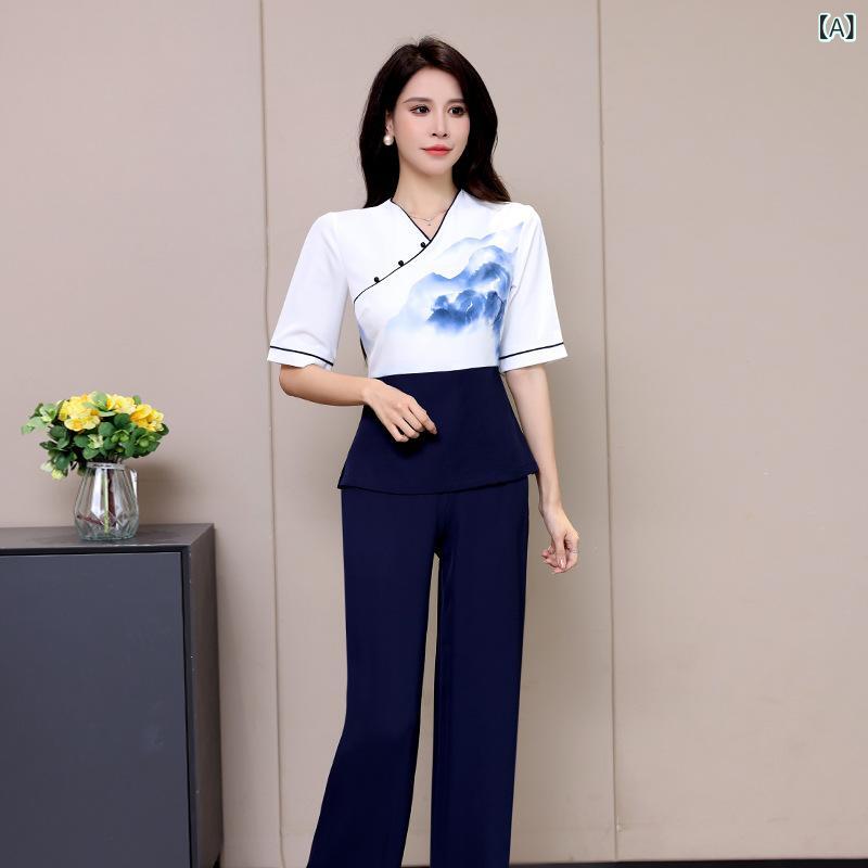 ・カテゴリ: ホテルユニフォーム・性別: 女性・機能: 吸湿速乾・主な素材: ポリエステル70%・カラー展開: ブルー・サイズ展開: S、M、L、XL、XXL、XXXL、4XL、5XL・スタイル: セット