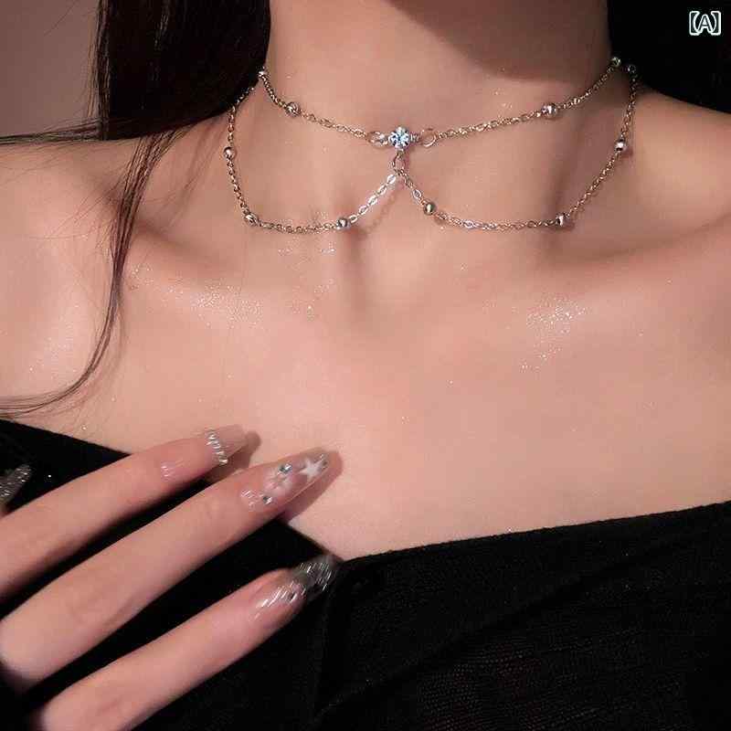 ・カテゴリ: ネックレス・スタイル: 欧米ファッション・主な素材: 銅・ペンダント素材: 合金・: 花、幾何型・チェーン: ビーズチェーン・装飾: ラインストーン・長さ: 51cm-60cm・カラー展開: ゴールド、シルバー、白K、KCゴー...
