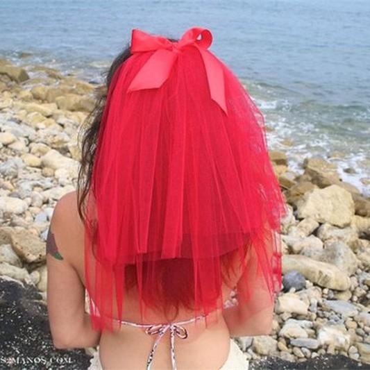 ・カテゴリ: ヘアアクセサリー・スタイル: レトロ・主な素材: チュール・対象: 女性・: 蝶結び・種類: 二層式・カラー展開: ホワイト、アイボリー、赤・長さ: 60cm-80cm