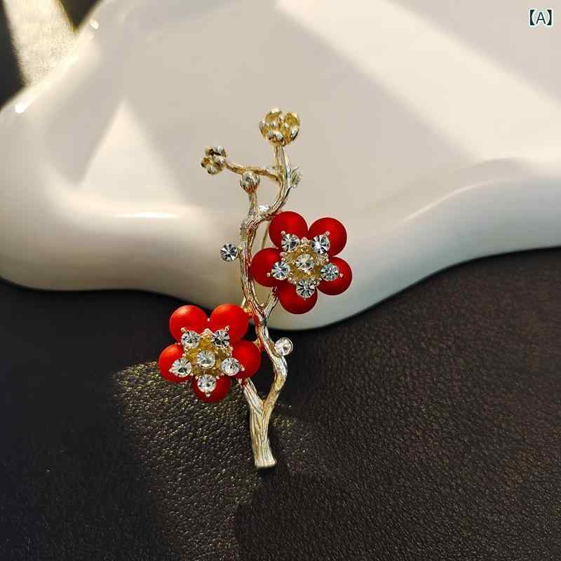 ・カテゴリ: 胸針・スタイル: レトロ・主な素材: 亜鉛合金・モチーフ: 梅花・加工技法: 宝石留め・用途: 装飾、両用、贈り物・対象: 女性