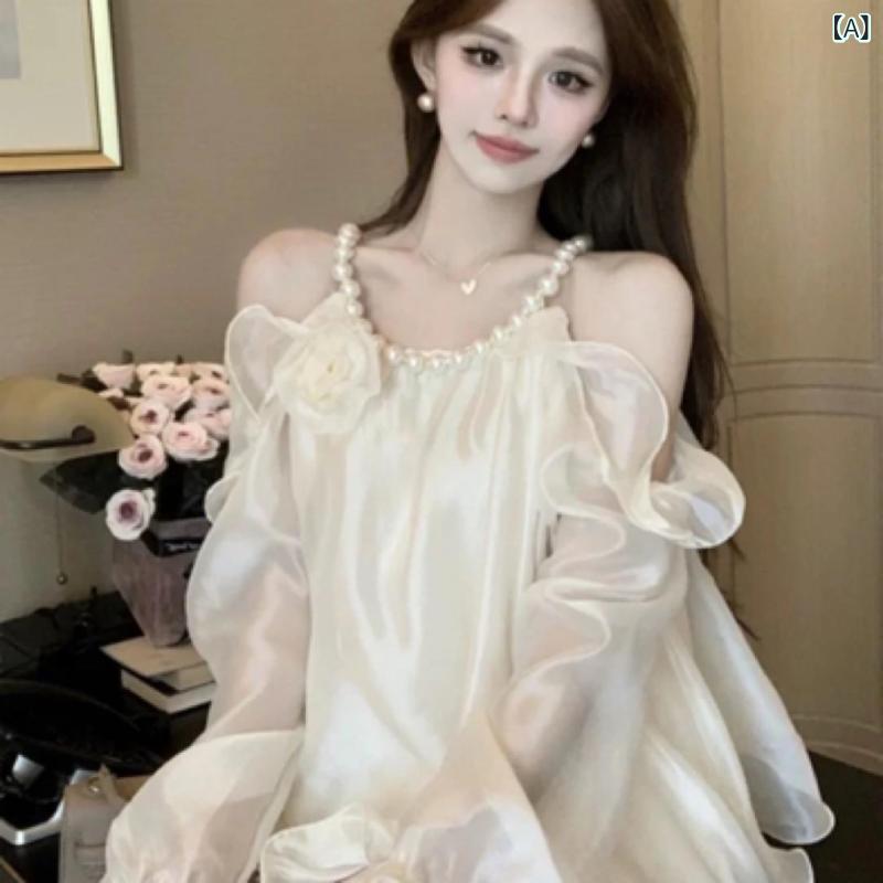 ・主な素材: チェニール(スパンデックス30%以下)・ネックライン: ポロ襟・袖型: プリンセス袖・袖丈: ノースリーブ・柄: 胸花・カラー展開: アプリコット、ピンク・サイズ展開: S(35-47.5kg)、M(47.5-52.5kg)、...