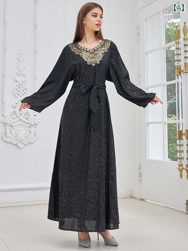 ・主な素材: ポリエステル95%以上・カラー展開: ブラック・サイズ展開: S、M、L、XL、XXL・要素: レース・スカート丈: ロングスカート・袖の形状: パフスリーブ・袖丈: 長袖