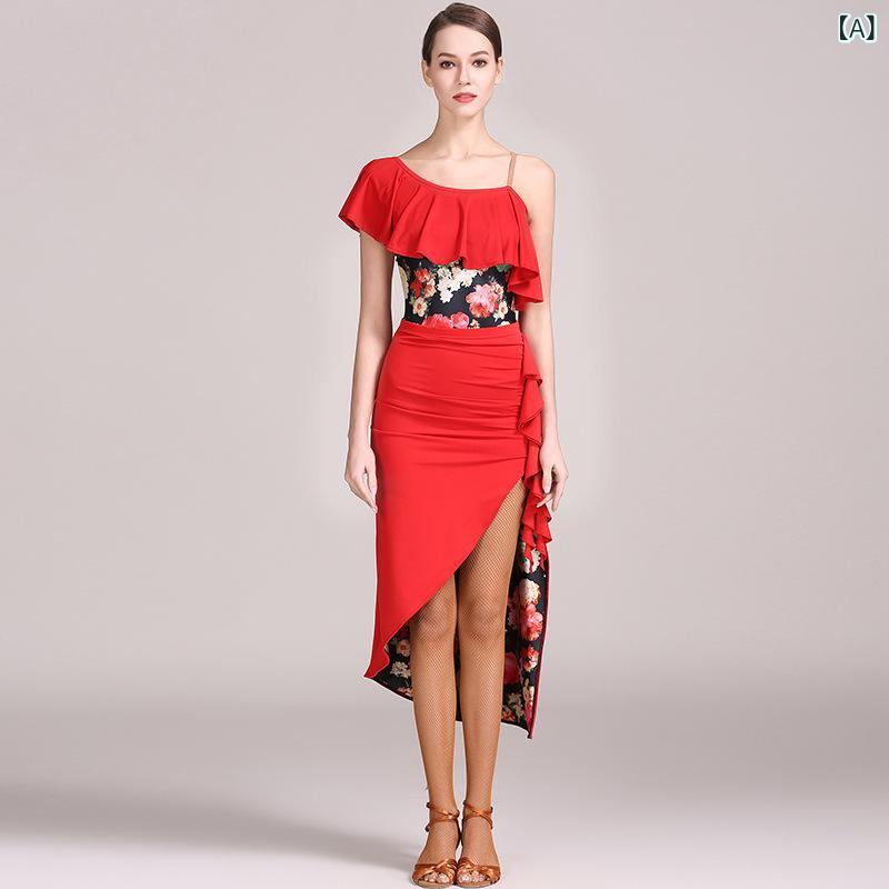 ・性別: 女性・柄: プリント・主な素材: ナイロン85%、スパンデックス15%・カラー展開: 赤、姜黄・重量: 約0.53kg・サイズ展開: S、M、L、XL、XXL・対象年齢: 18-24歳・スタイル: ラテン舞・モチーフ: ヨーロッパ...