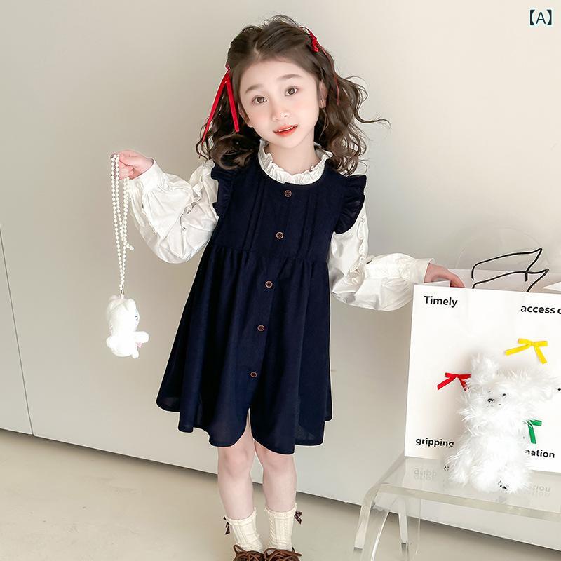 ・カテゴリ: 子供スカートセット・対象: 女の子・スタイル: 韓国・セット構成: 2点セット・袖丈: 長袖・厚み: 普通・主な素材: ポリエステル80%・着脱方法: プルオーバー・適合年齢: 3～8歳・サイズ展開: 90cm,100cm,1...