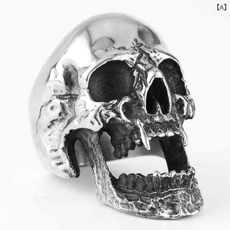 ・カテゴリ: リング・素材: ステンレス・仕上げ: 磨き・対象: 男女兼用・サイズ展開: 7号、8号、9号、10号、11号、12号、13号、14号、15号・モチーフ: 髑髏・スタイル: 個性