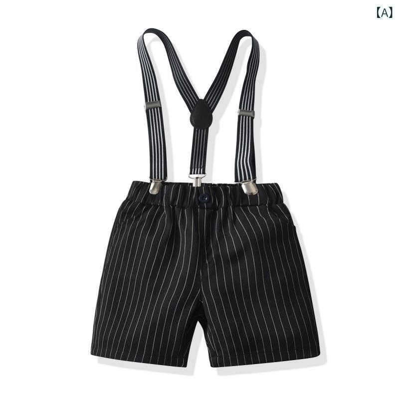 ・カテゴリ: 子供用パンツ・スタイル: 欧米風・主な素材: 綿 98%・パンツ丈: ショートパンツ・タイプ: サロペット・対象性別: 男の子・対象年齢: 3〜8歳・ウエスト: ミディアムウエスト・デザイン: ストライプ・カラー展開: ストラ...