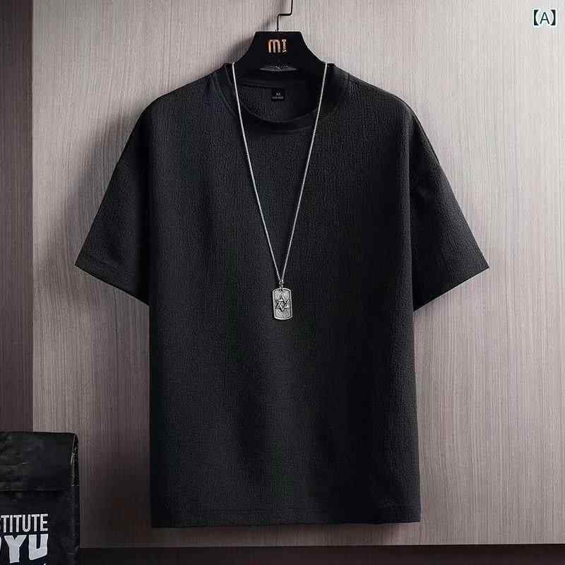 ・カテゴリ: Tシャツ・スタイル: カジュアル・主な素材: ポリエステル95%・ネックライン: クルーネック・袖丈: 五分袖・袖タイプ: ドロップショルダー・柄: 無地・シルエット: ルーズフィット・タイプ: プルオーバー・厚さ: 薄手・加...