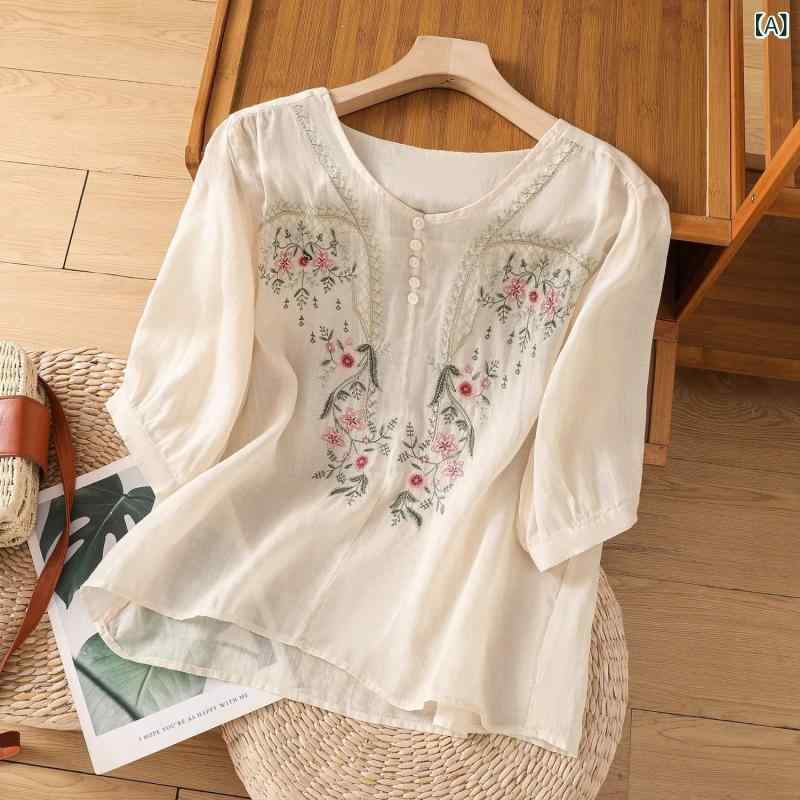 ・カテゴリ: Tシャツ・タイプ: プルオーバー・袖丈: 半袖・加工: 刺繡・フィット: レギュラー・着丈: 普通丈・ネックライン: Vネック・袖タイプ: レギュラー・カラー展開: アプリコット、パープル、ピンク・サイズ展開: M、L、XL、...