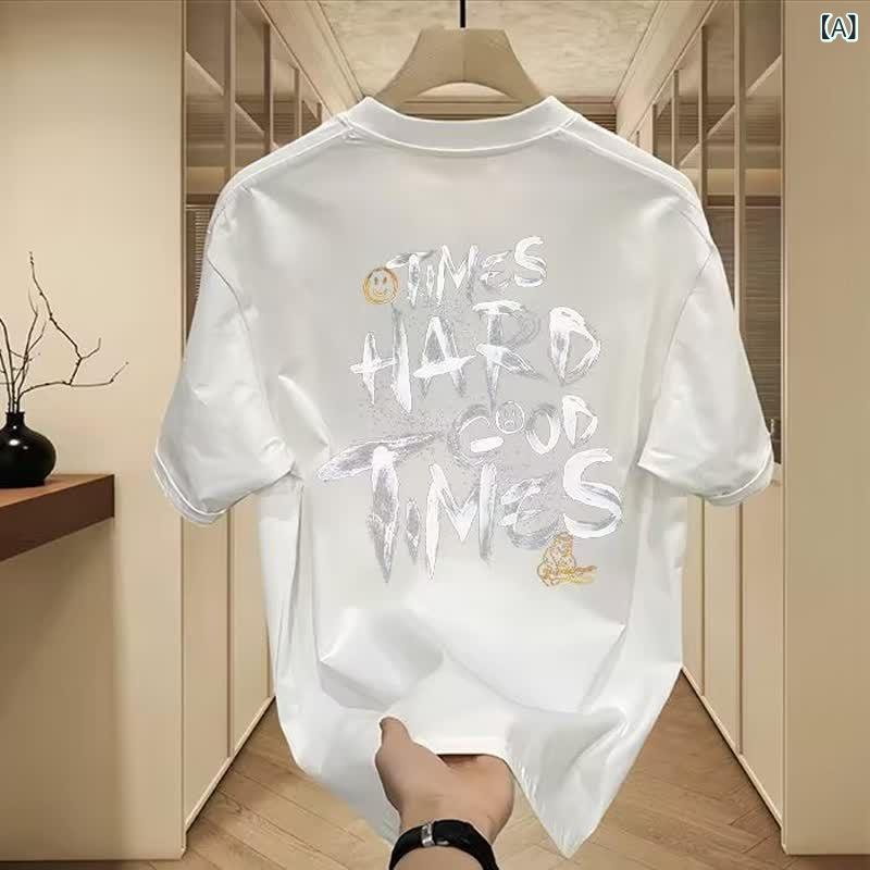 ・カテゴリ: Tシャツ・スタイル: カジュアル・主な素材: 綿96%以上・ネックライン: クルーネック・袖丈: 半袖・袖タイプ: レギュラー・柄: 英字・シルエット: ルーズフィット・厚さ: 薄手・生地厚み: 180g～250g未満・機能:...