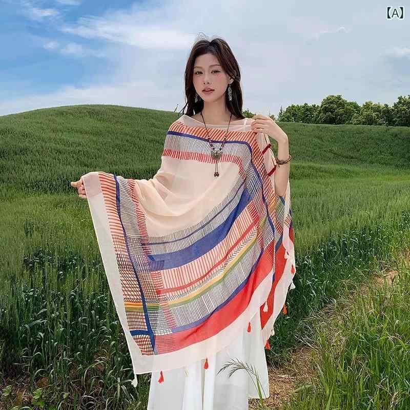 ・カテゴリ: ショール、スカーフ・スタイル: エスニック・主な素材: テンセルコットン・性別: 女性・織り方: 平織り・加工: ジャカード織り・柄: カラフルなチェック・特徴: 厚手・形状: 斜めカットスカーフ・機能: 日よけ・カラー展開:...
