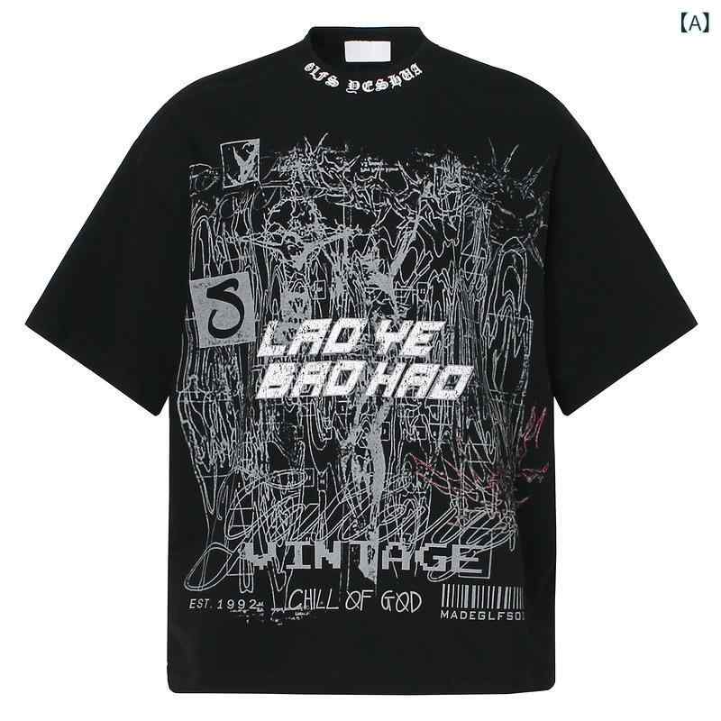 ・カテゴリ: Tシャツ・スタイル: ストリート系・タイプ: プルオーバー・フィット: ルーズフィット・ネックライン: クルーネック・袖丈: 半袖・袖タイプ: ドロップショルダー・主な素材: 綿96%以上・素材機能: 高い色落ち耐性・重さ: ...