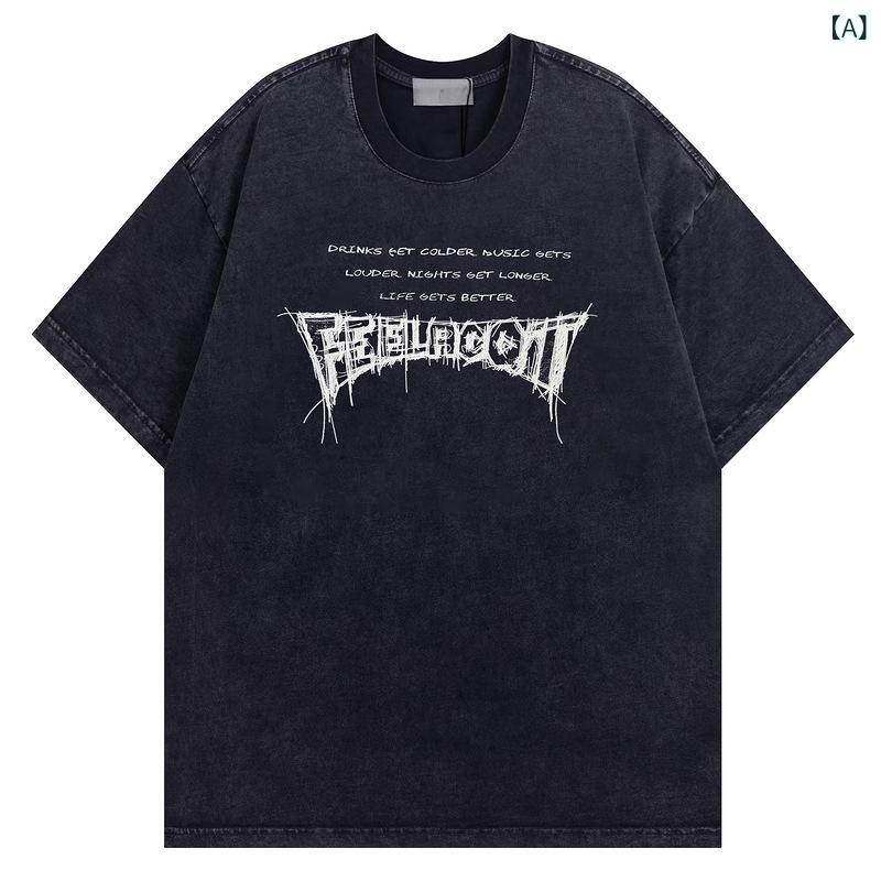 ・カテゴリ: Tシャツ・スタイル: ヒップホップ・タイプ: プルオーバー・シルエット: ルーズフィット・主な素材: 綿96%以上・ネックライン: クルーネック・袖丈: 半袖・袖タイプ: ドロップショルダー・柄: 文字・プリントテーマ: クリ...
